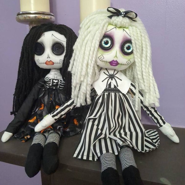 BILLIE OOAK Rag Doll 19 Inspired by BEETLEJUICE Movie by Tim Burton ...
