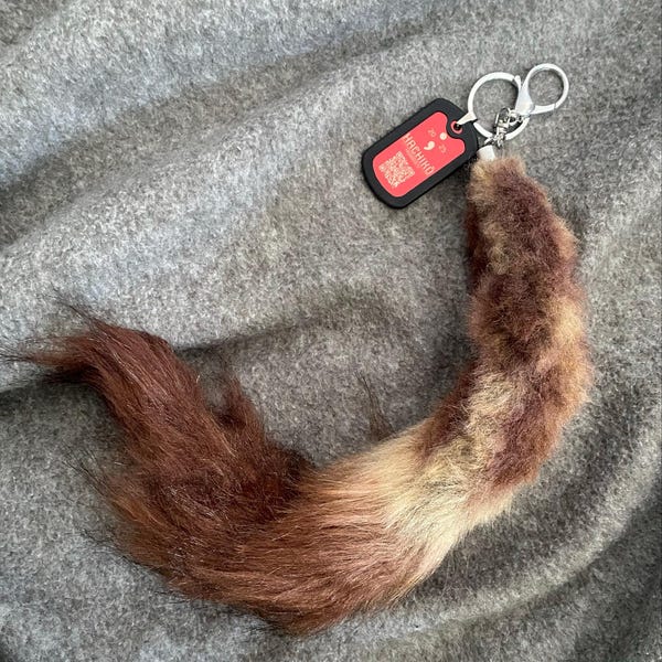 Spotted Hyena Tail Keychain - Realistic Animal Faux Fur - Spirituality ...