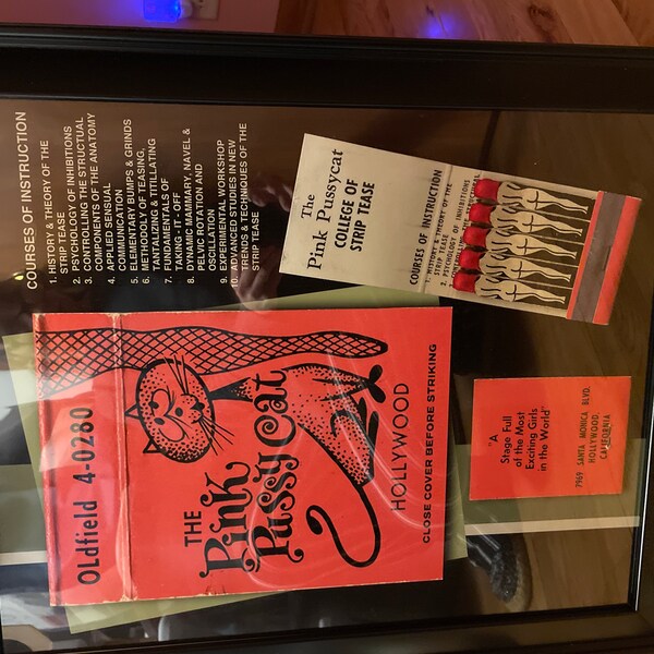 Burlesque POSTER Pink Pussycat Matchbook Hollywood Strip Tease Club ...