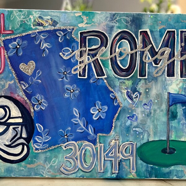 Custom Painted College Canvas - Etsy