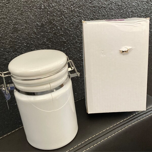 Ceramic Popcorn Kernel Storage Canister With Cork Lid 11 Ounce 3 ...