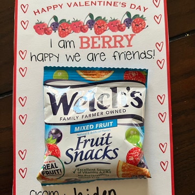 Fruit Snack Valentine's Day Printable Vday Printable Berry Happy You're ...
