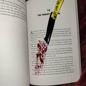 Knife Bookmark, Bloody Bookmark, Blood Spatter, Horror Bookmark, Book ...