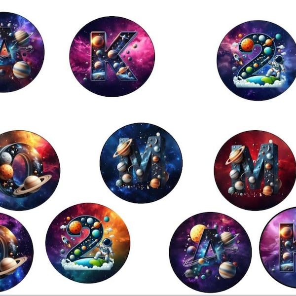 Galaxy Planet Alphabet Letters PNG Bundle: Space Clip Art (digital ...