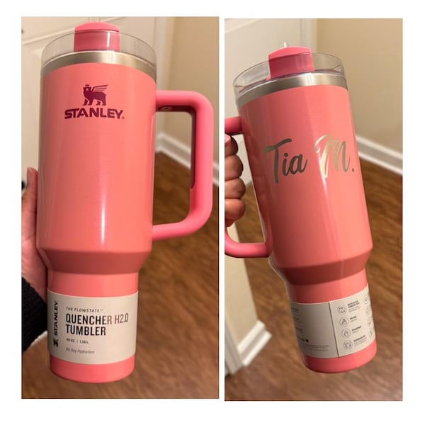 Stanley X Starbucks Berry Pink Glitter - Personalized Laser Engraved ...