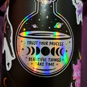 Trust Your Process Holographic Mystical Potion Bottle Sticker Galaxy ...