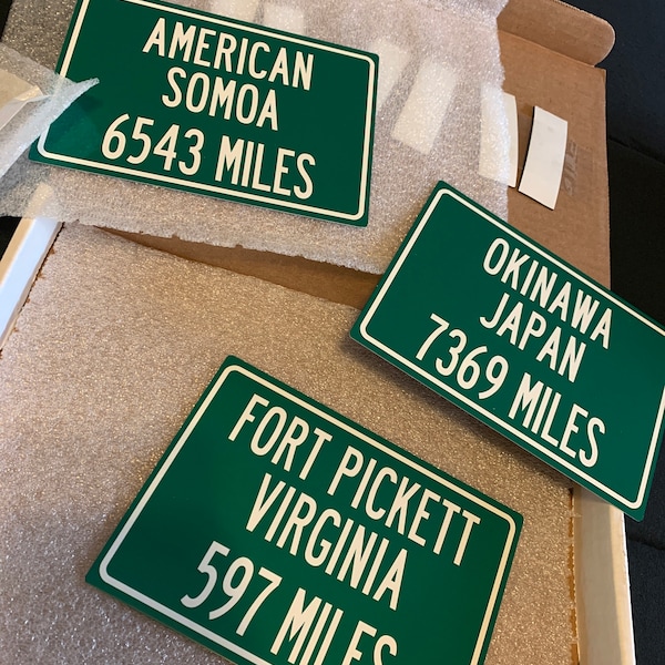Personalized Highway Distance Sign To: Custom Location, Great Unique ...