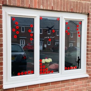 Poppy Window Stickers Poppies Day Remembrance Tribute Scene | Etsy UK