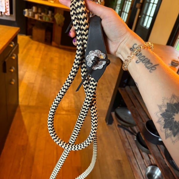 Yacht Rope Sport Mecate Reins W Poppers Use With Slobber Straps Snaffle ...