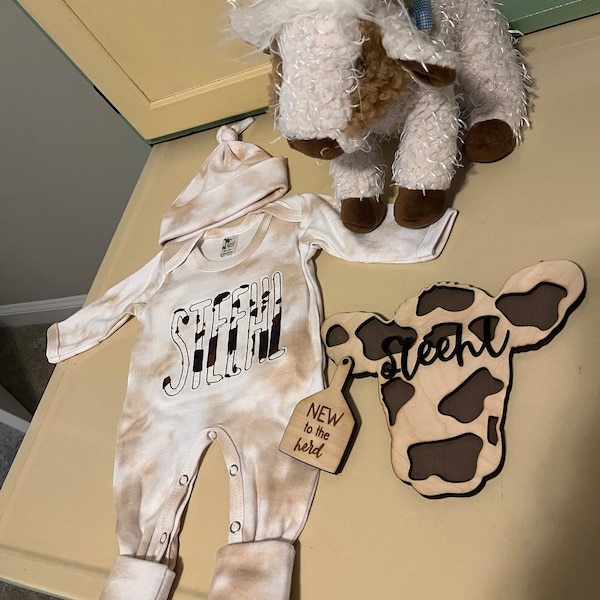 Cow Tag Baby Milestones, Baby Shower Gift, Baby Boy, Birth Announcement ...