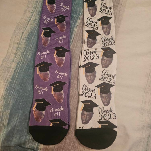 Custom Graduation Socks, Custom Face Socks, Graduation Gift for Him ...