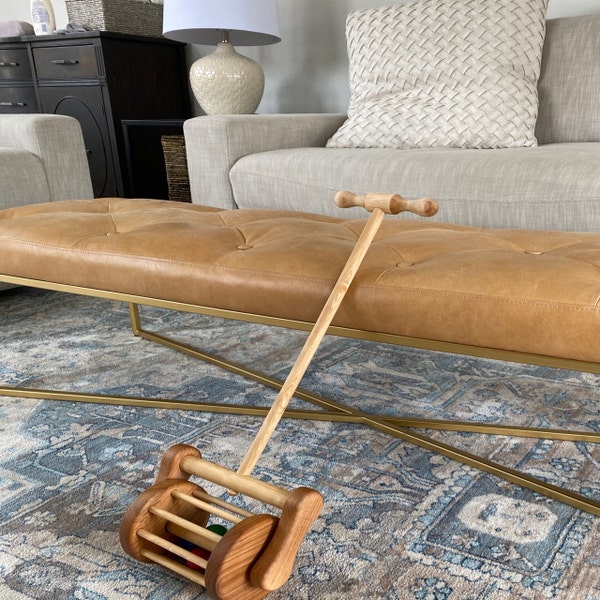 Papa Don’s Classic Lawnmower Push Toy - Beautiful Traditional Wooden ...