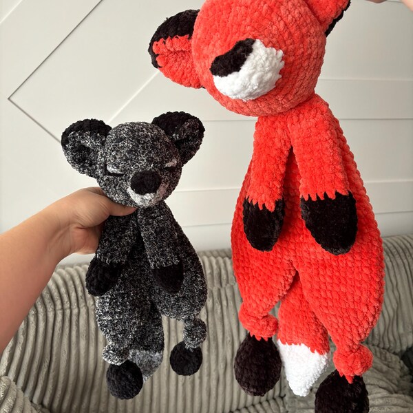 FOX Snuggler Plush Lovey Crochet Pattern PDF | Forest Animal Security ...