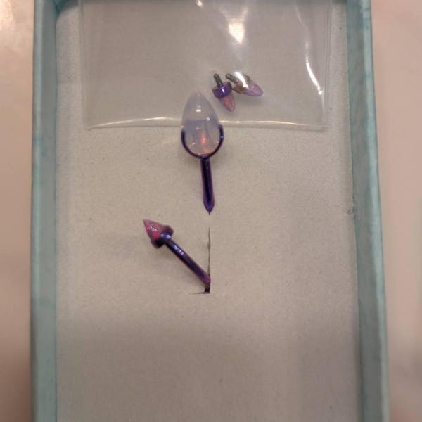 Implant Titanium Push in Threadless Nose Set ,L Bend Nose Stud ...