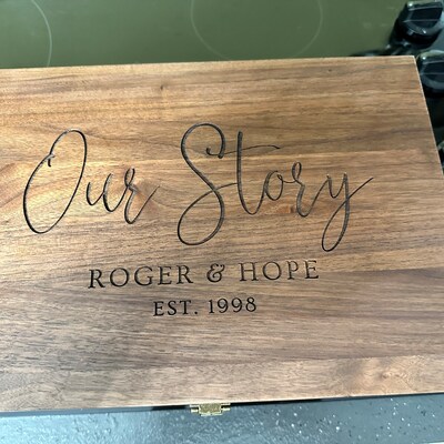 Personalized Walnut Keepsake Box, Wedding Memory Box, Jewelry Photo Box ...