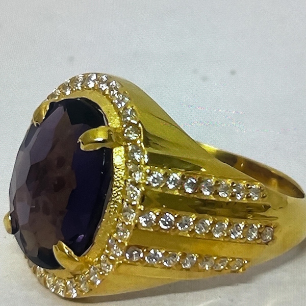 Blue Sapphire Ring for Men, Birthday Gift Ring, Wedding Ring, Statement ...