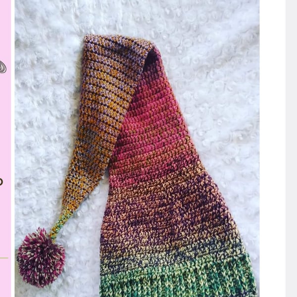 Pattern/super Long Super Easy Crochet Stocking Cap Pattern/crochet Hat ...