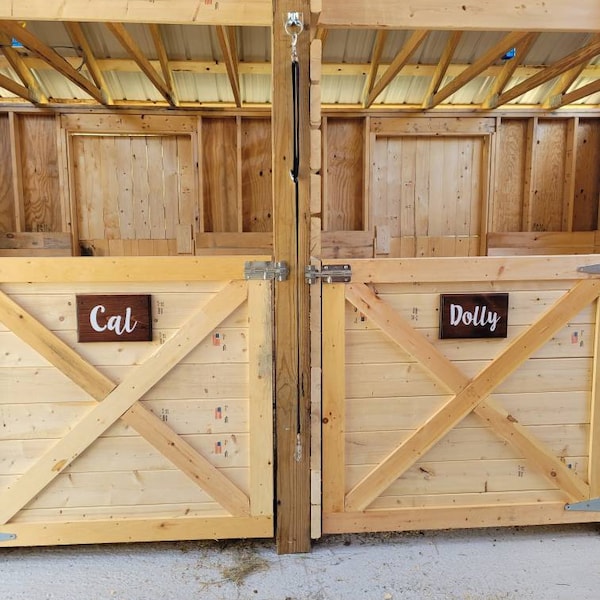 Horse Stall Sign, Stable Name Plate, Barn Name Sign, Horse Stall Name ...