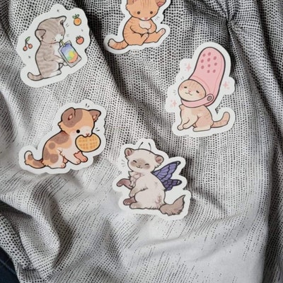 Feline Friends Sticker Set of 4 / Cat Meme Stickers / Kitten Stickers ...