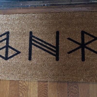 Rune Symbol Doormat Love, Family Protection and Happiness House Warming ...
