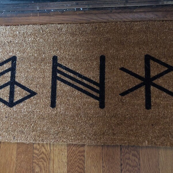 Rune Symbol Doormat Love, Family Protection and Happiness House Warming ...