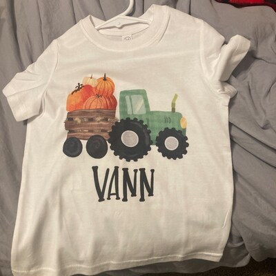 Personalized Pumpkin Tractor Kids Shirt Fall Truck Toddler - Etsy