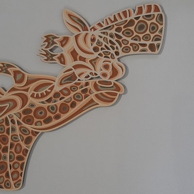 Giraffe Mom and Baby Mandala Svg, Multilayer Panel for Laser Cutting ...