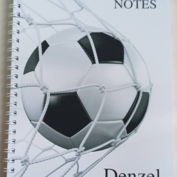Personalised A5 Notebook Notepad Wirebound Softbacked Football Themed ...