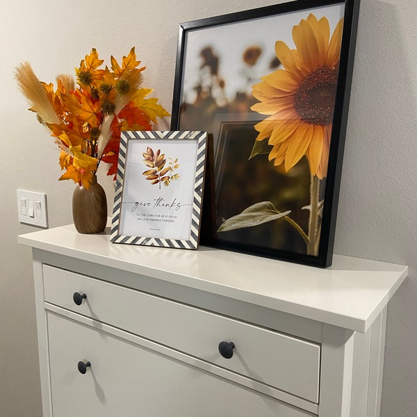 Psalm 106:1 Bible Verse Wall Art Scripture Print Autumn Thanksgiving ...