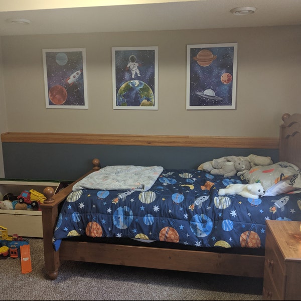 Set of 3 Outer Space Kids Wall Art, Digital Download, Printable Wall ...