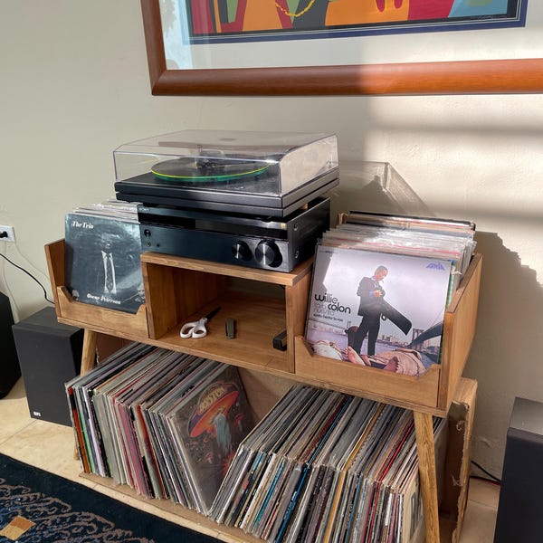 Large Record Player Stand, Vinyl Console, Vinyl End Table, Record ...