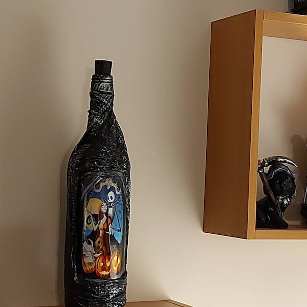 Corpse Bride Inspired Bottle Lamp and Glass Set - Etsy