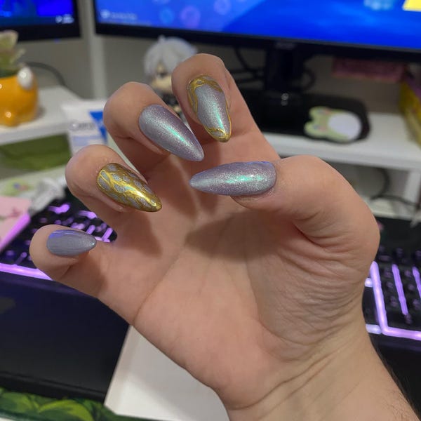 Demon Rumi Nail | Kpop Demon Hunter Inspired Nails | Handmade Gel Press ...