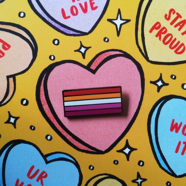 Community Lesbian Flag Pin — Subtle Pride Accessory LGBT Enamel Queer ...