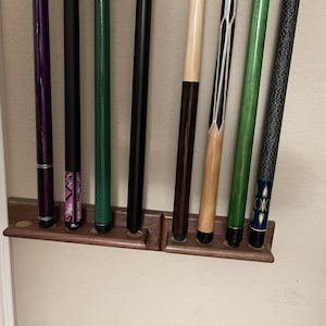 Pool Cue Rack Maple and Purpleheart Multiple Sizes 2 Piece Premium ...
