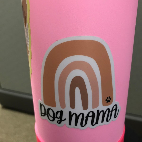 Dog Mama Sticker • Water Bottle Sticker • Lap Top Sticker • Rainbow ...