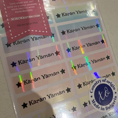 Personalized Name Stickers Name Labels Holographic Name - Etsy