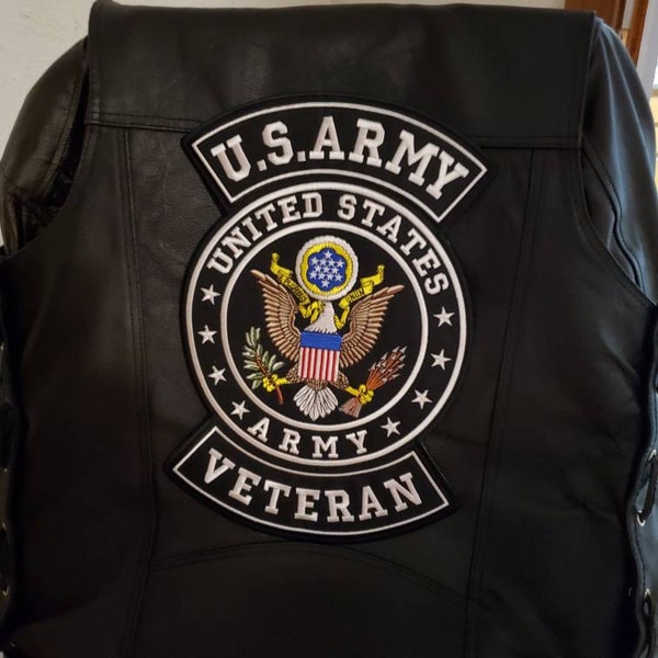 US ARMY Veteran Large Back Patch for Custom Vest - Etsy