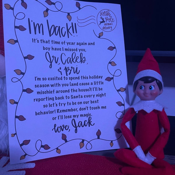 Elf Letter, Elf on the Shelf Letter, Elf on Shelf Letter, Elf Welcome ...