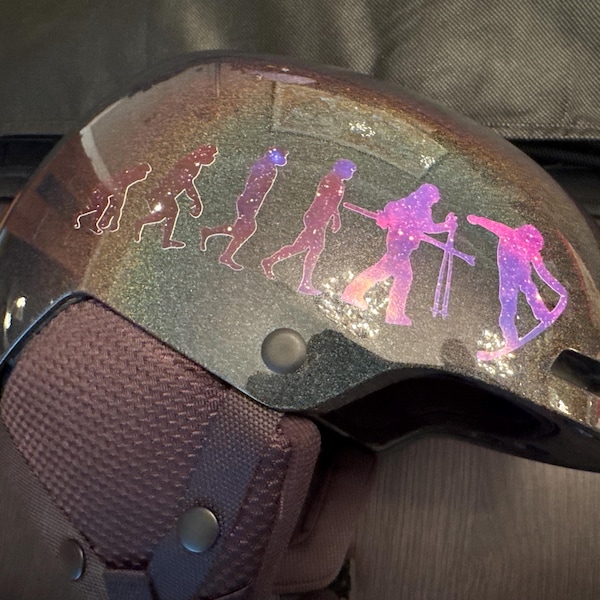 Silver Ski Evolution Sticker - Etsy