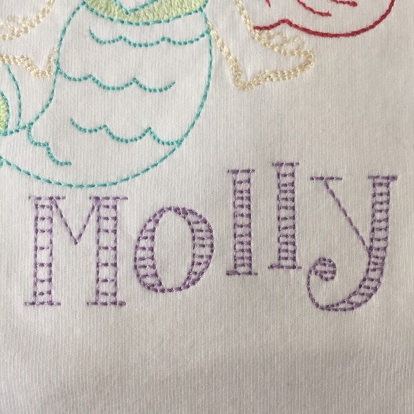 Curlygirl Serif Sketch Triple Run Embroidery Font 3 Sizes Download ...