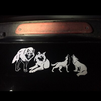 Wolf Pack Car Decal, Wolves Laptop Decal, Stick Family Decal, Wolf ...