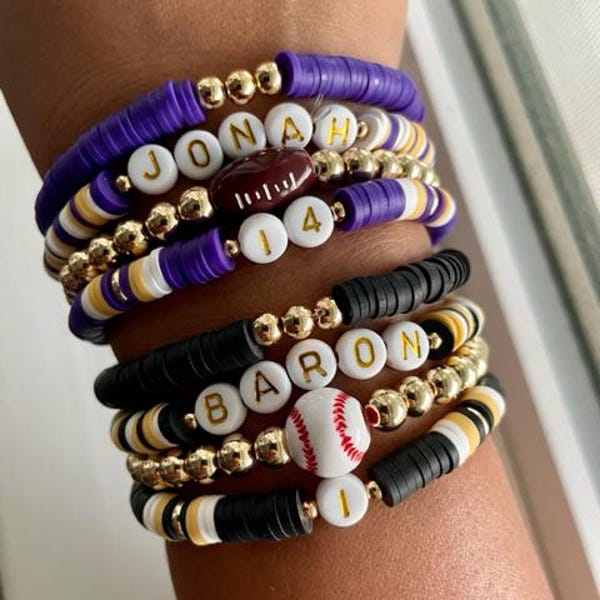 Personalized Sports Bracelets - Etsy
