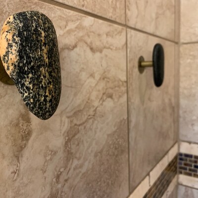 Large Rock Knob/hook, Made in USA, Michigan Stone, Bifold Door Knob - Etsy