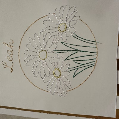 DIY Machine Embroidery Card Design, Floral Card Design, Instant ...