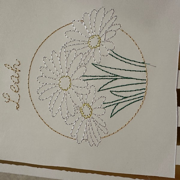 DIY Machine Embroidery Card Design, Floral Card Design, Instant ...