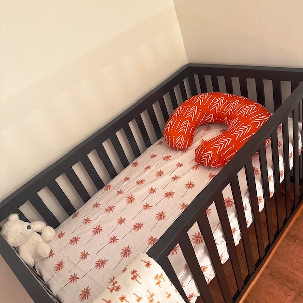 Baby Boy Cot Quilt/ Crib Quilt Blanket Palm Trees | Boho Nursery Summer ...