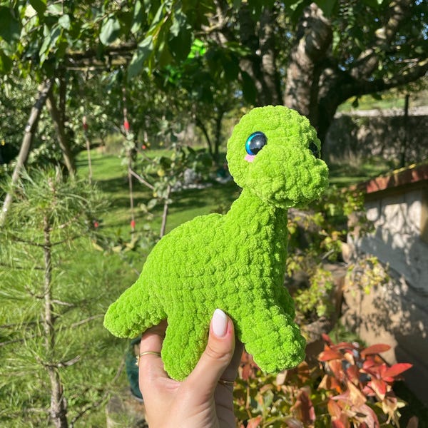 Mini Brontosaurus Crochet Pattern – Low Sew Dinosaur Amigurumi PDF by ...