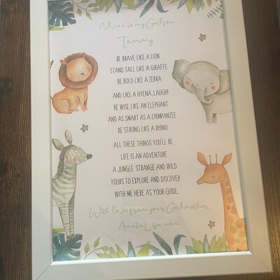 Personalised Godson Poem Promise Print Baptism Christening Day ...