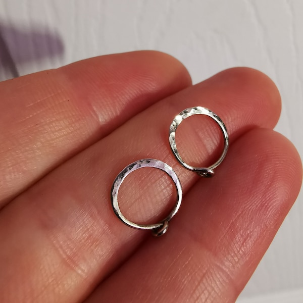 Solid Gold Earrings, Tiny Gold Hoops With Secure Clasp, 14k Gold Hoop ...